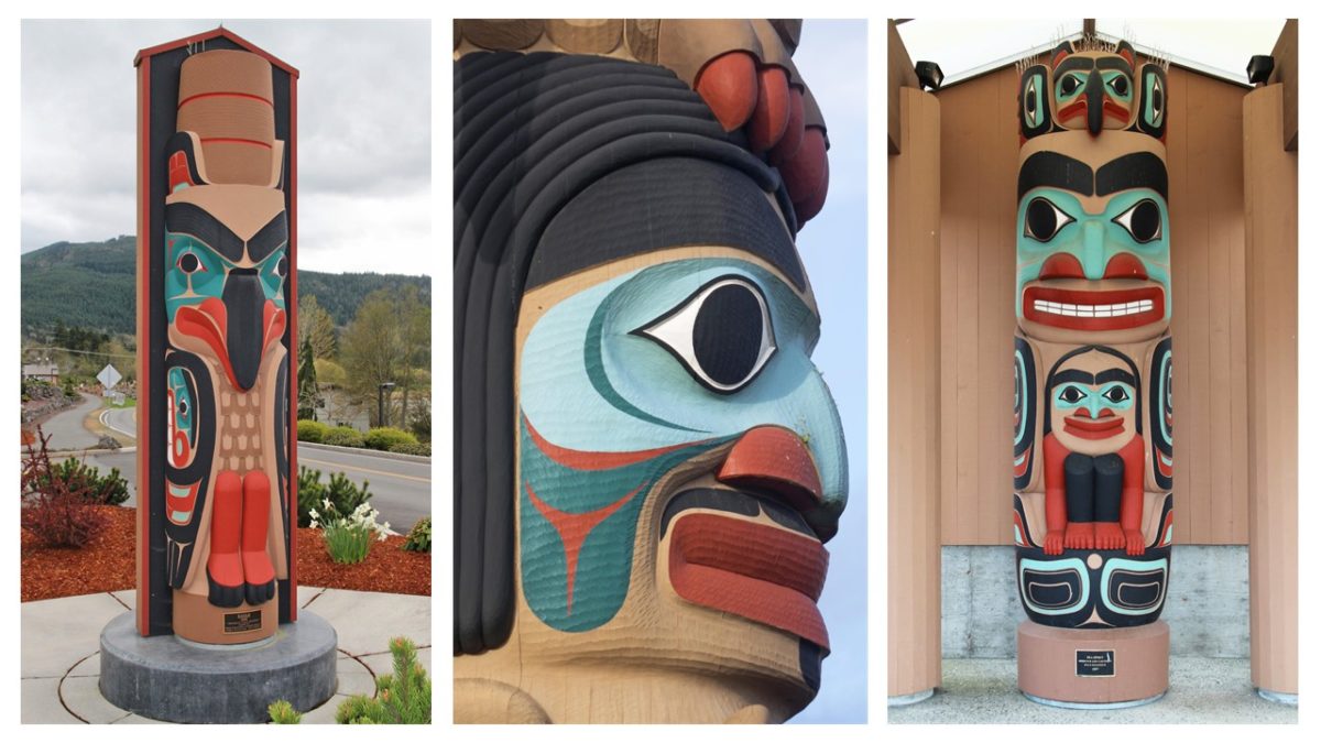 Totem Poles of the Jamestown S'Klallam Tribe in Sequim, WA